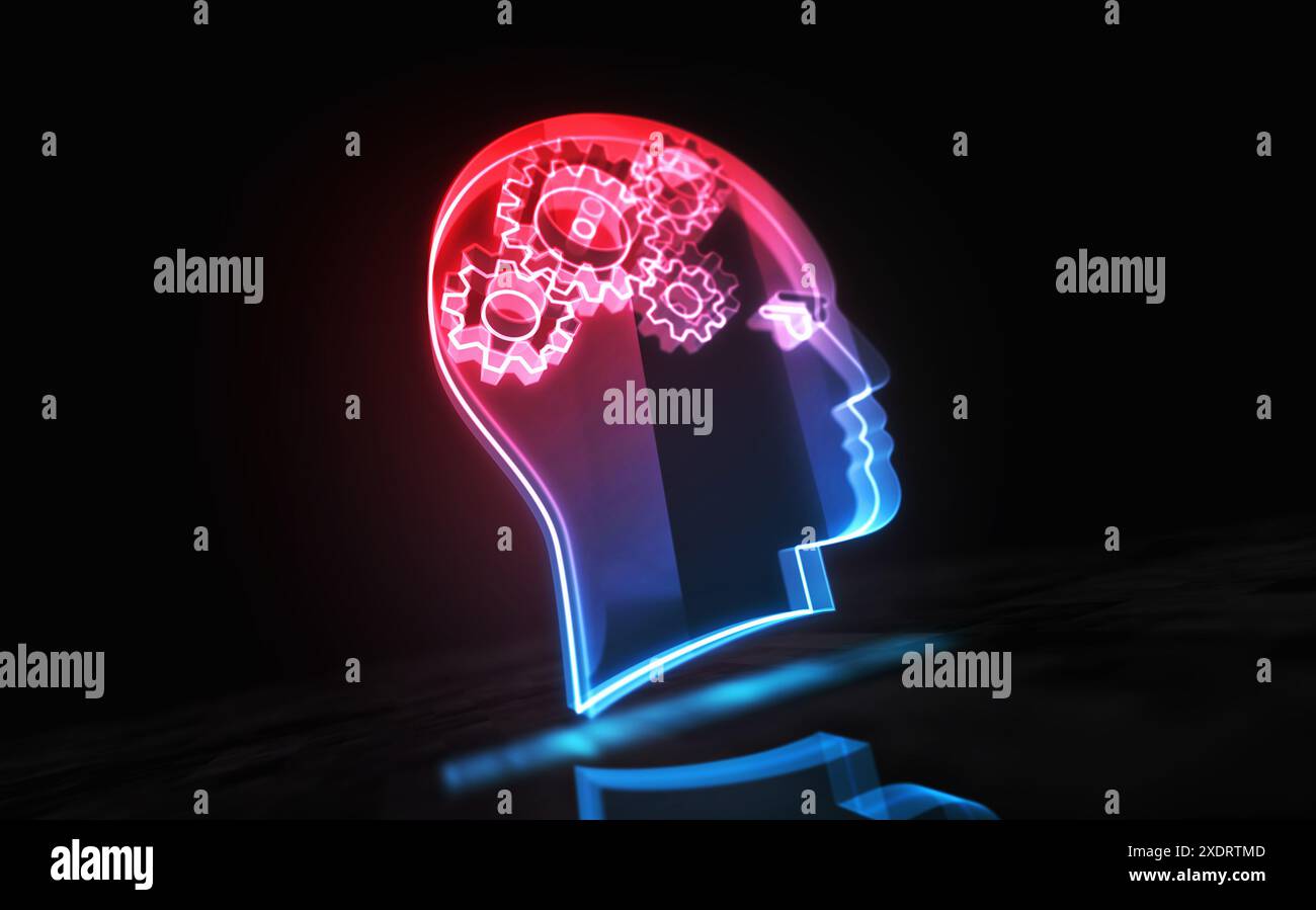 AI head artificial intelligence machine learning symbol digital ...