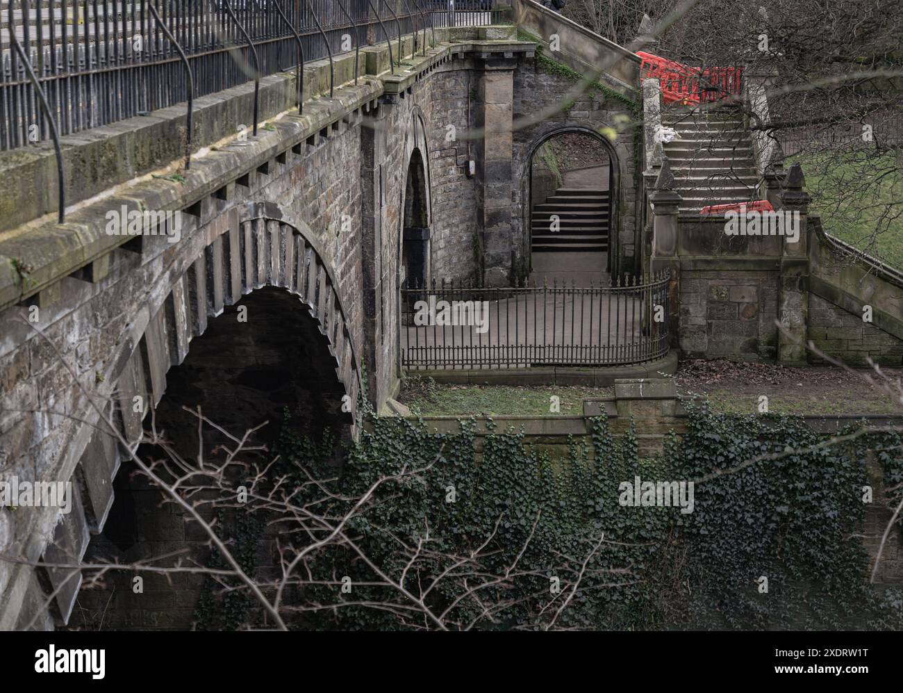 Edinburgh, Scotland - Jan 16, 2024 - A view of St.Bernards Bridge and ...