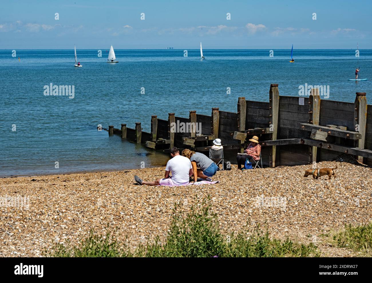 A 'breakwater at Whitstable beach, Kent. UK Stock Photo - Alamy
