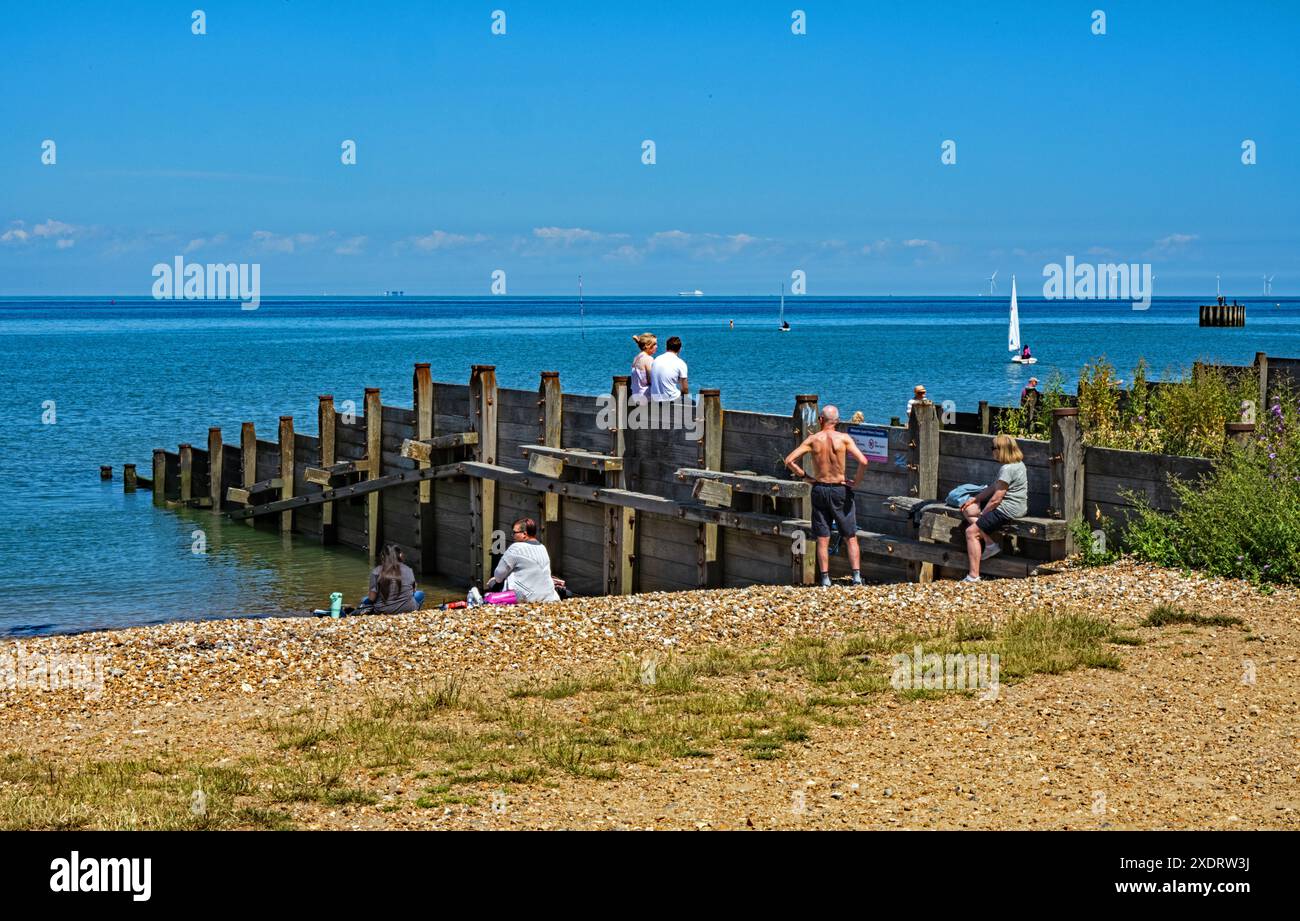 A 'breakwater at Whitstable beach, Kent. UK Stock Photo - Alamy