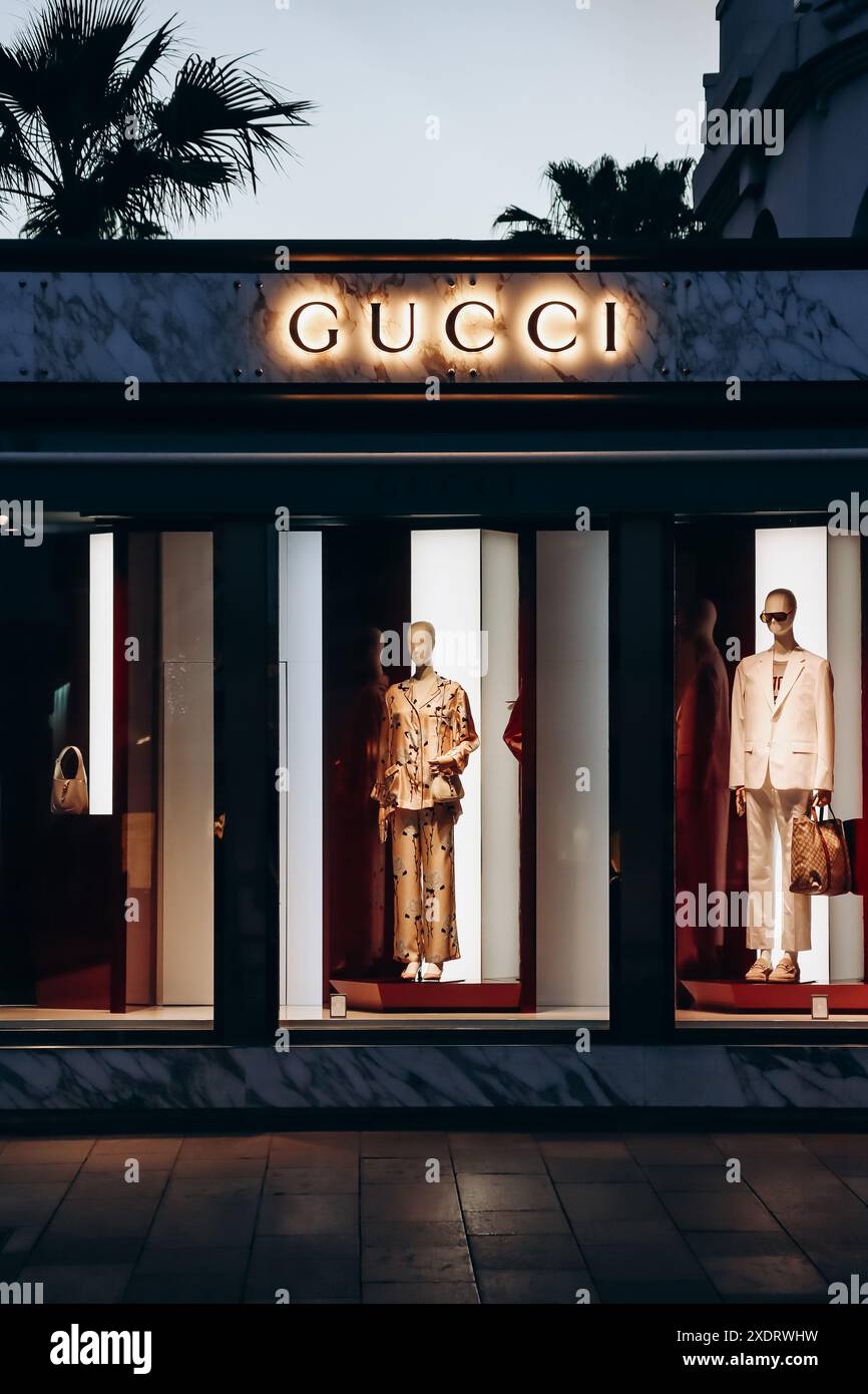 Cannes, France - 20 April 2024: Facade of the Gucci boutique on the ...