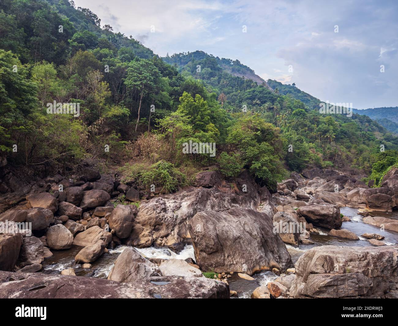 Rock Waterfalls View point along the Kallarkutty dam road in Idukki ...