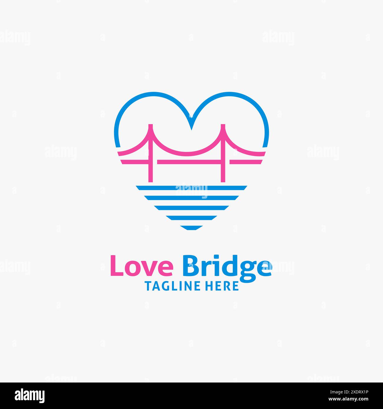 Bridge and heart shape for love bridge logo design Stock Vector Image ...