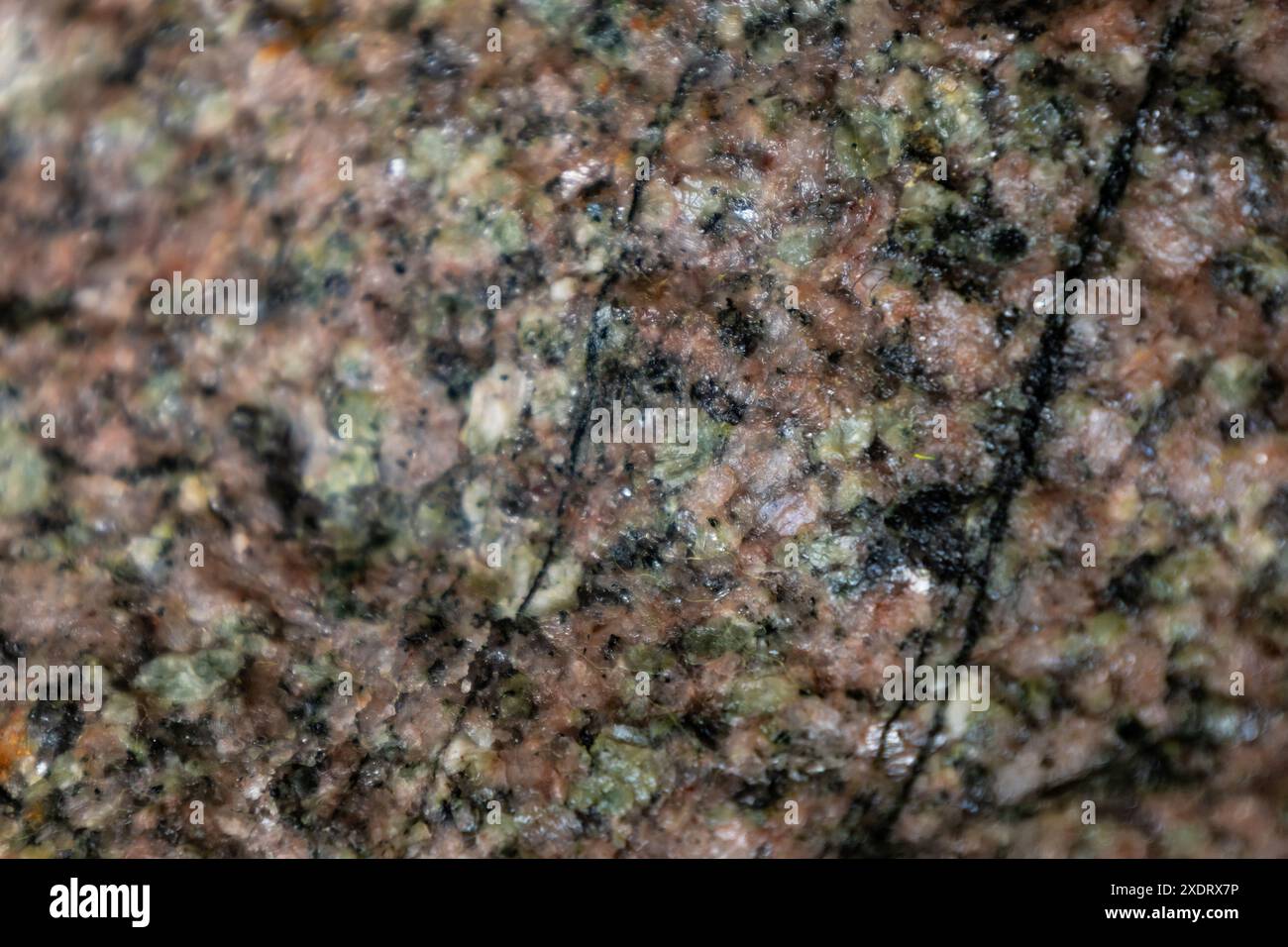 Close-up of the large crystals of a sample of Alkaline Granite Stock ...