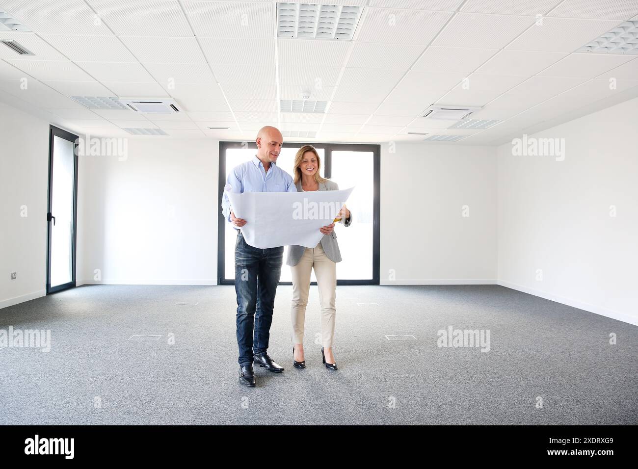 Executives. Site plan. Empty office building Stock Photo - Alamy