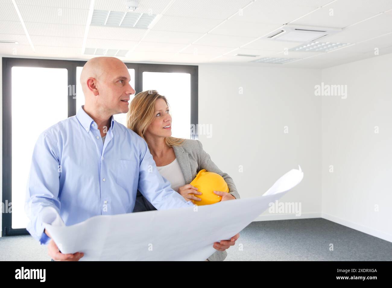 Executives. Site plan. Empty office building Stock Photo - Alamy
