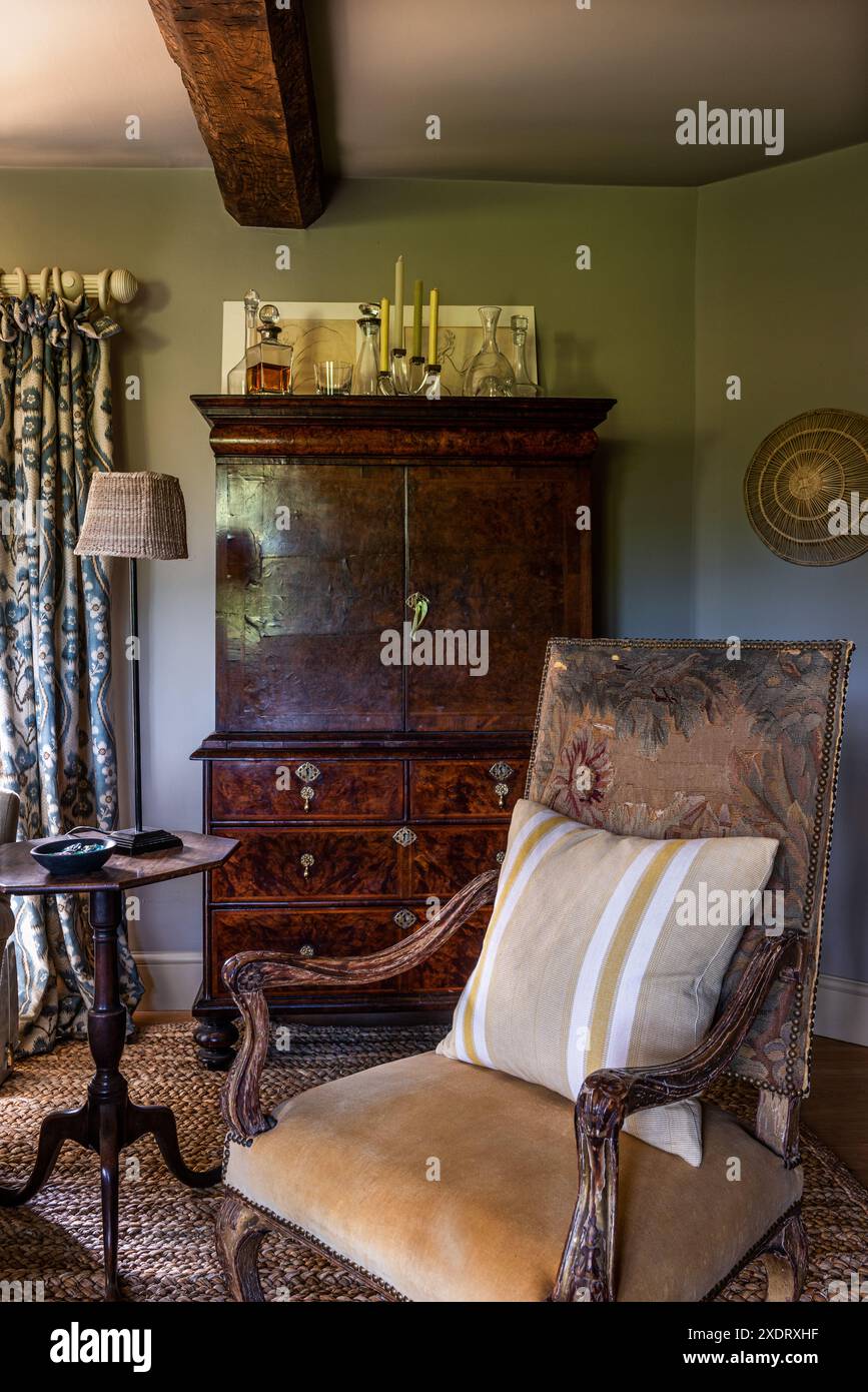 Vintage chair and bureau in charming Somerset rectory dating from 17th ...