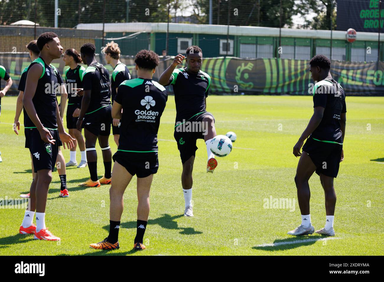 Brugge, Belgium. 24th June, 2024. Cercle's players pictured in action during the first training ...