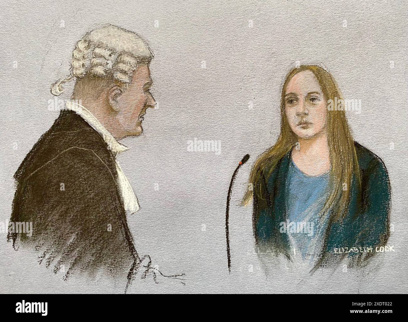 Court artist drawing by Elizabeth Cook of prosecutor Nick Johnson KC ...