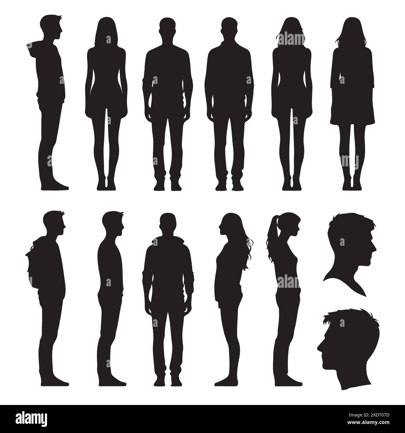 Silhouette set of a person from head to toe Stock Vector Image & Art ...