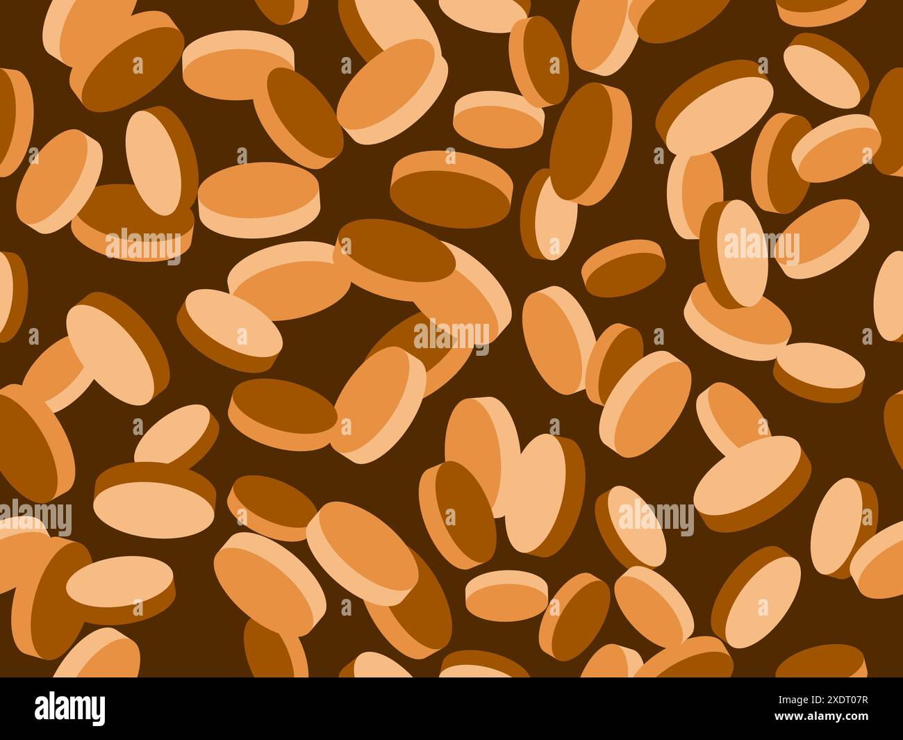 Coins seamless pattern. Gold and bronze coins in 3D style. Falling ...