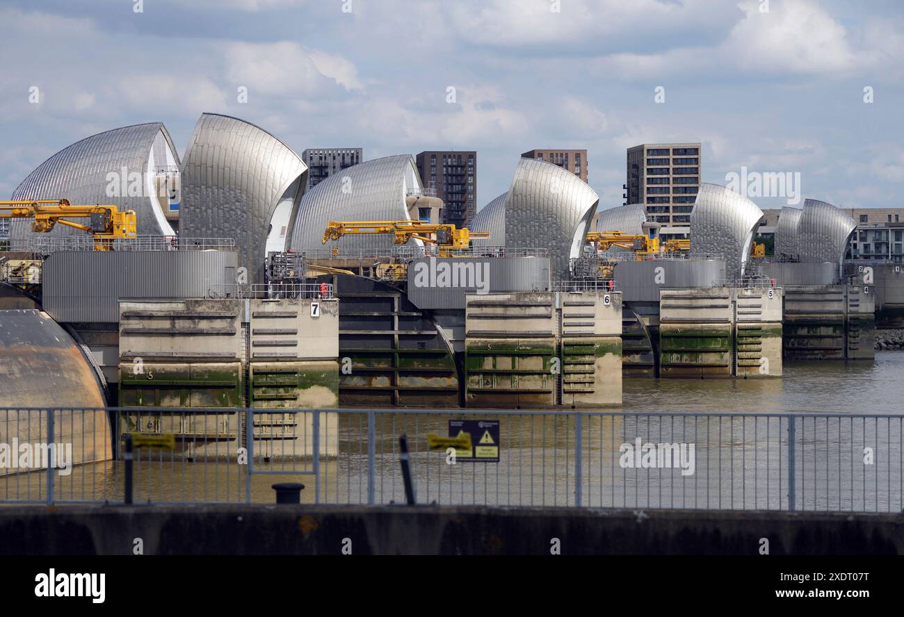 Japanese Emperor Naruhito visits the Thames Flood Barrier, a flood ...