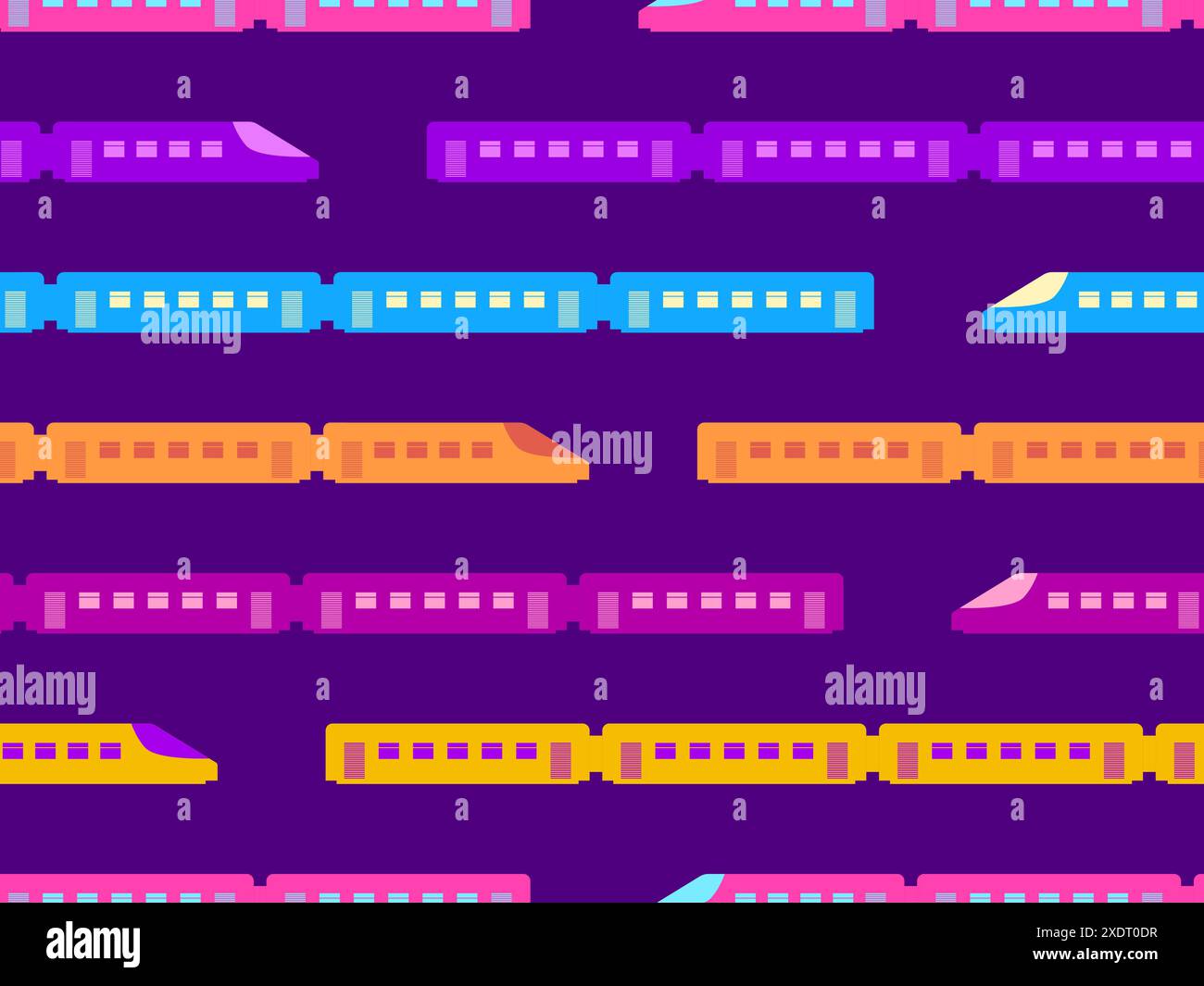 Trains seamless pattern. Railway road, background with railway ...