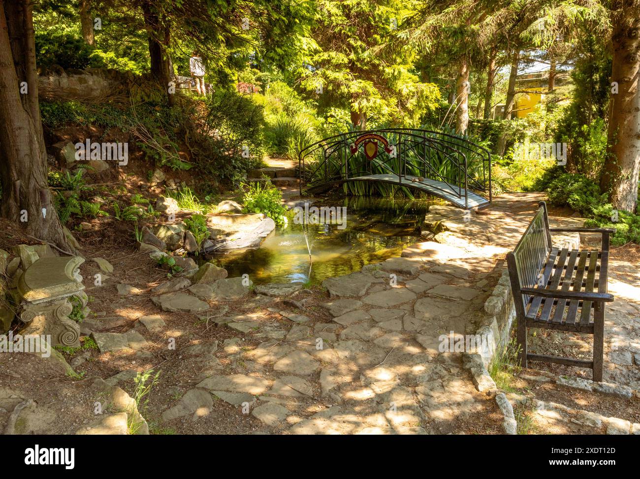 Bridge over a pond in the style of a Japanese Garden in Dr Neil's ...