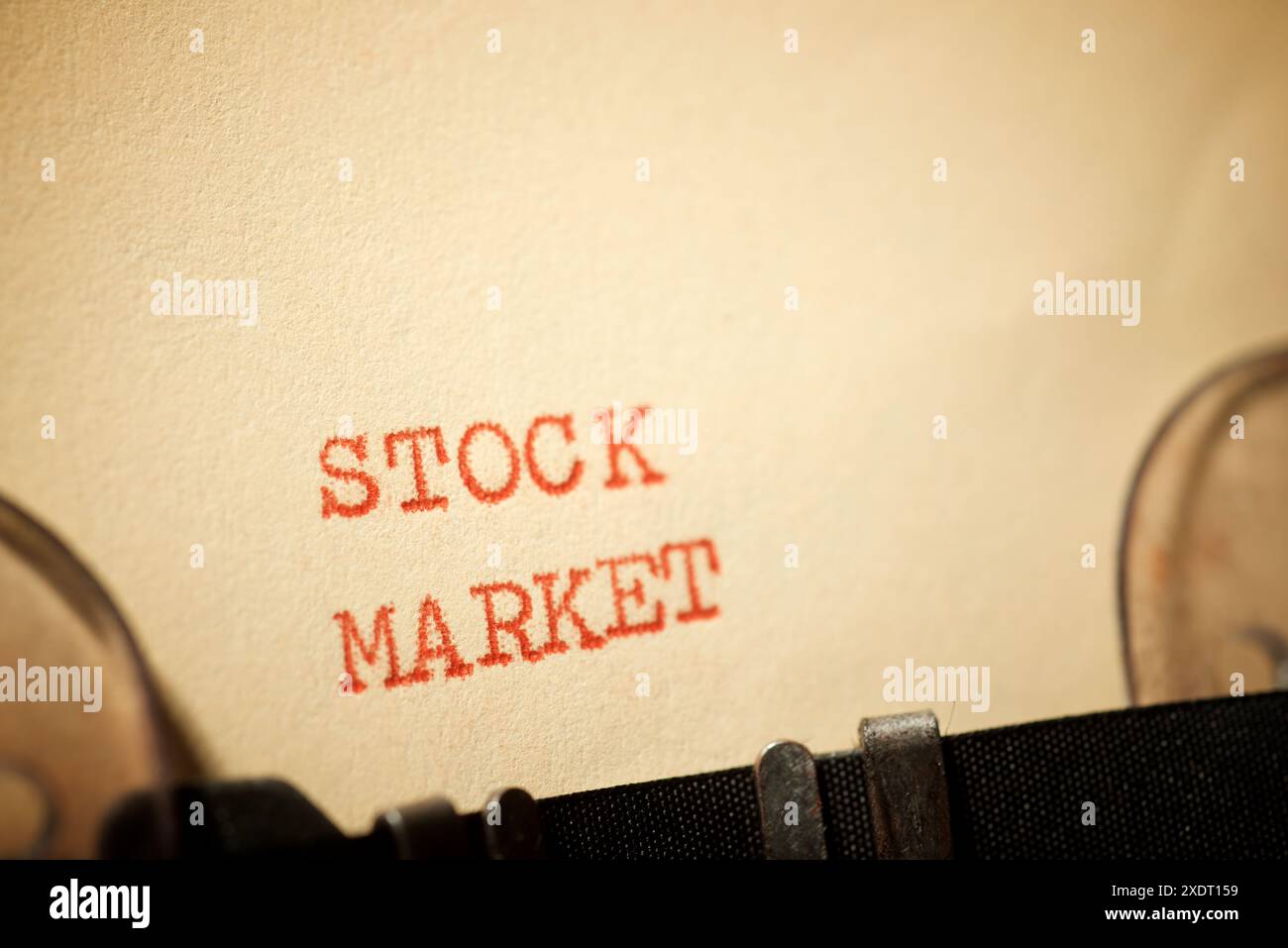 Stock market text written with a typewriter Stock Photo - Alamy