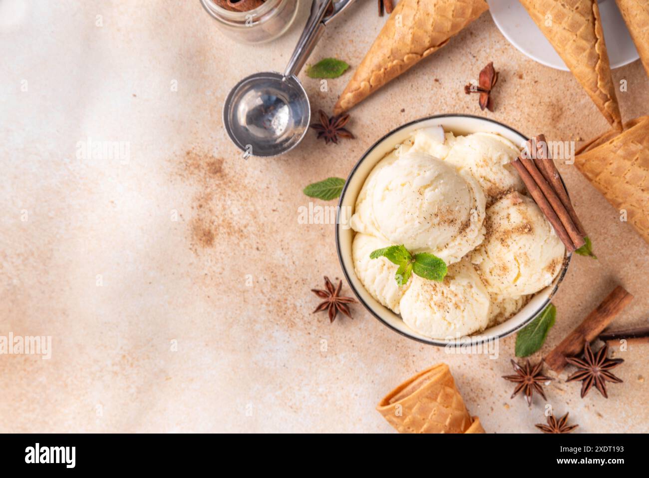 Indian cold summer Garam Masala Gelato dessert, Indian Three Spice Ice ...