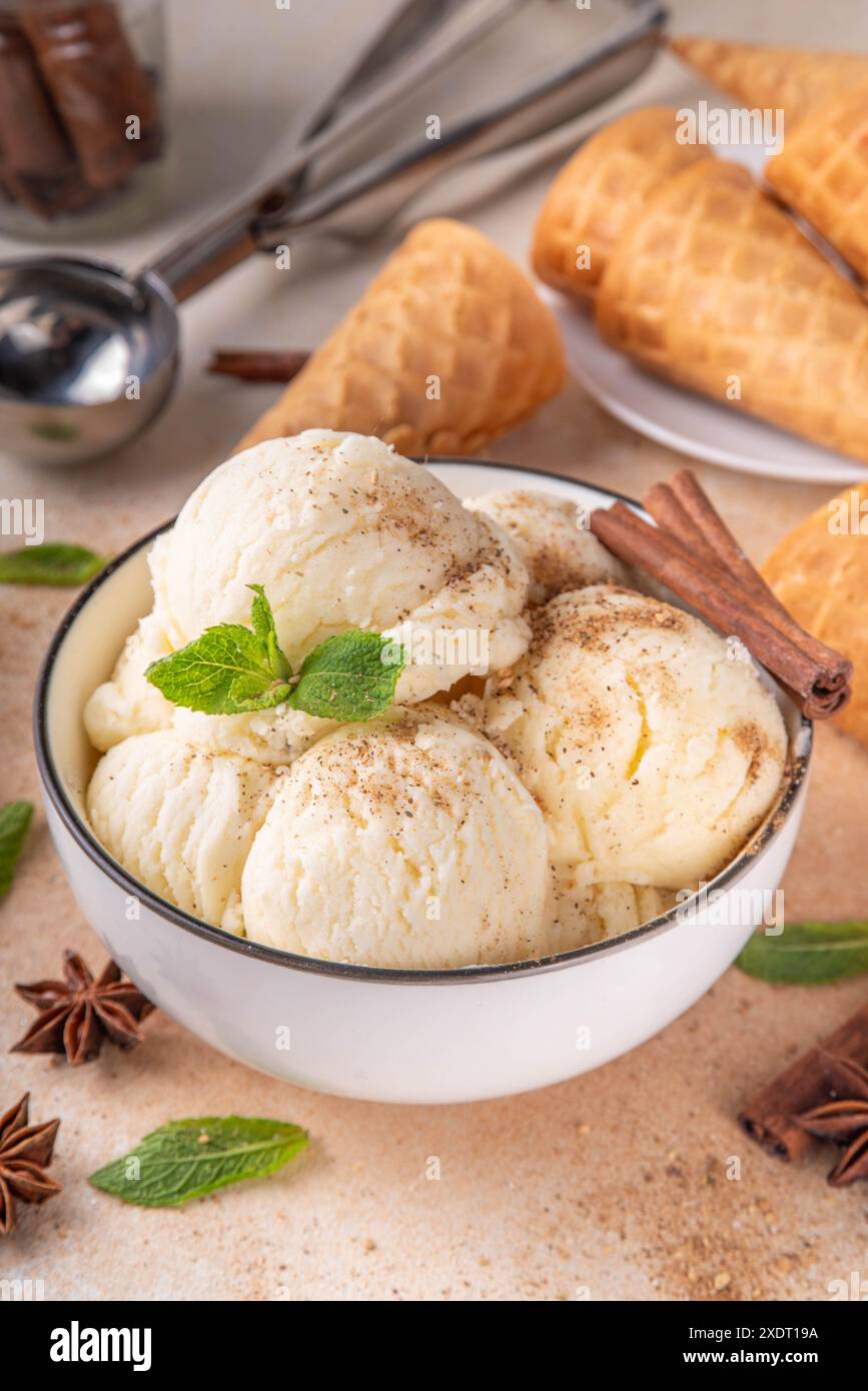 Indian cold summer Garam Masala Gelato dessert, Indian Three Spice Ice ...