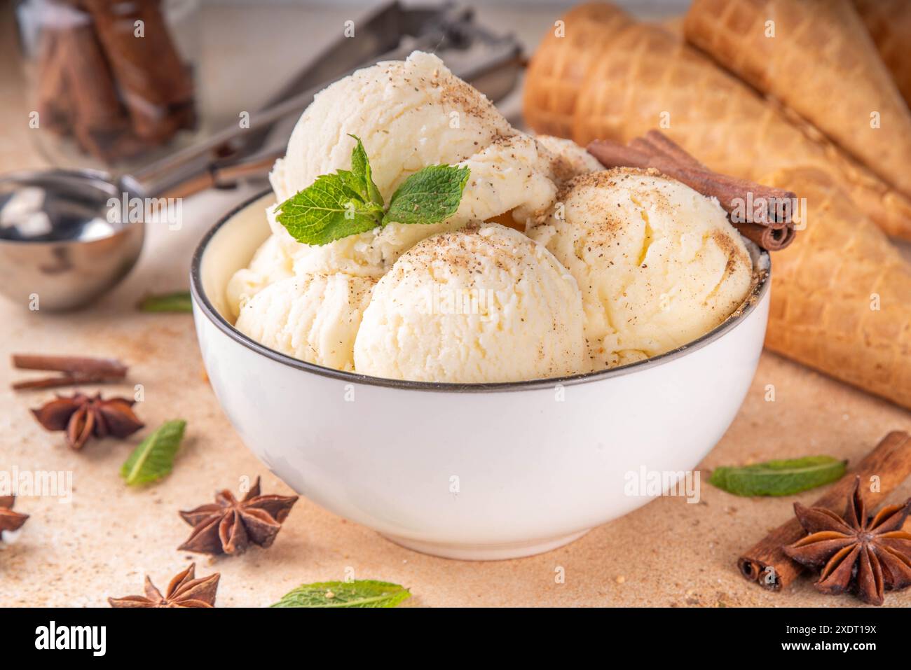 Indian cold summer Garam Masala Gelato dessert, Indian Three Spice Ice ...