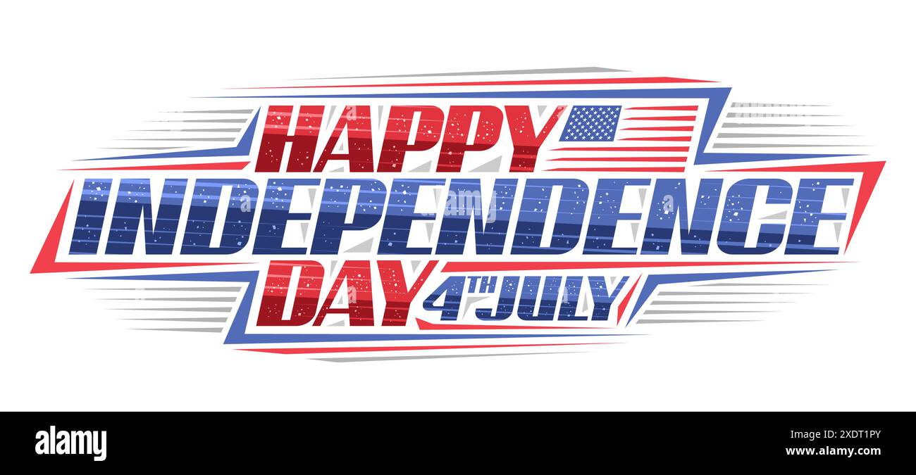 Vector greeting card for Independence Day, decorative horizontal ...