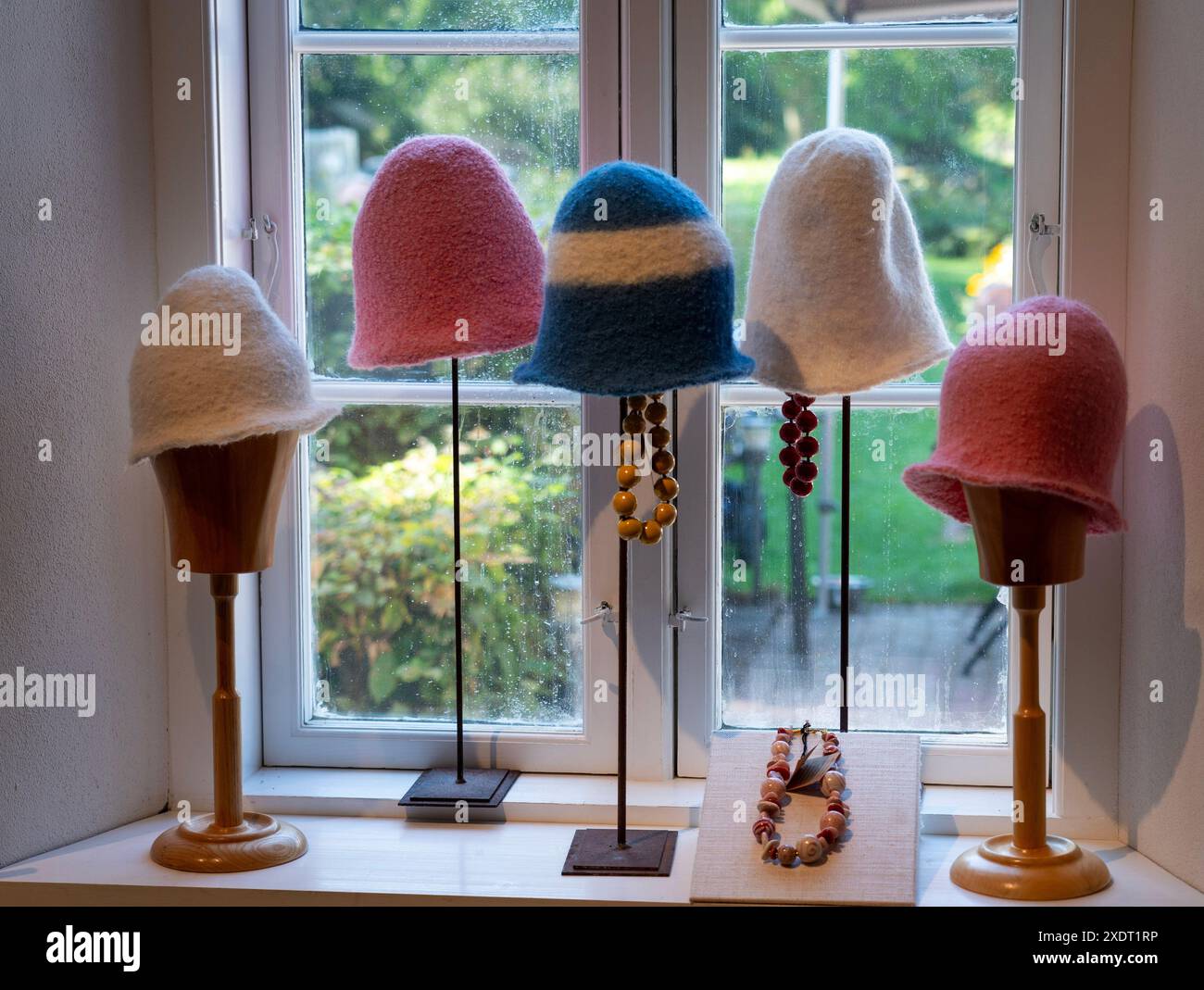 Retro wolly hats at the Karen Blixen museum shop in the style worn by ...