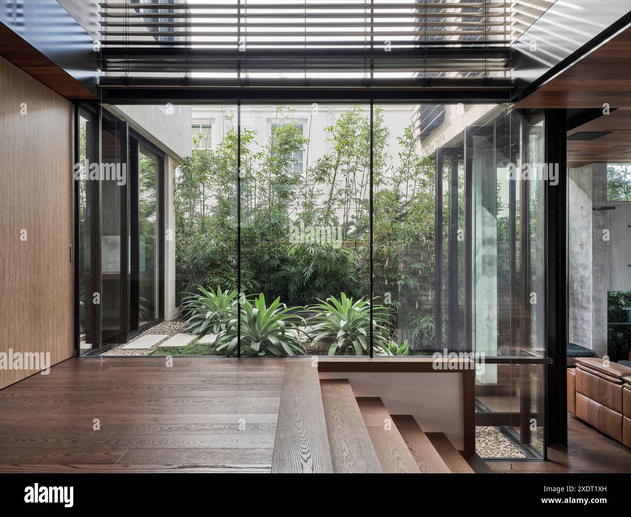 Central courtyard and internal stairs between upper and lower ground ...