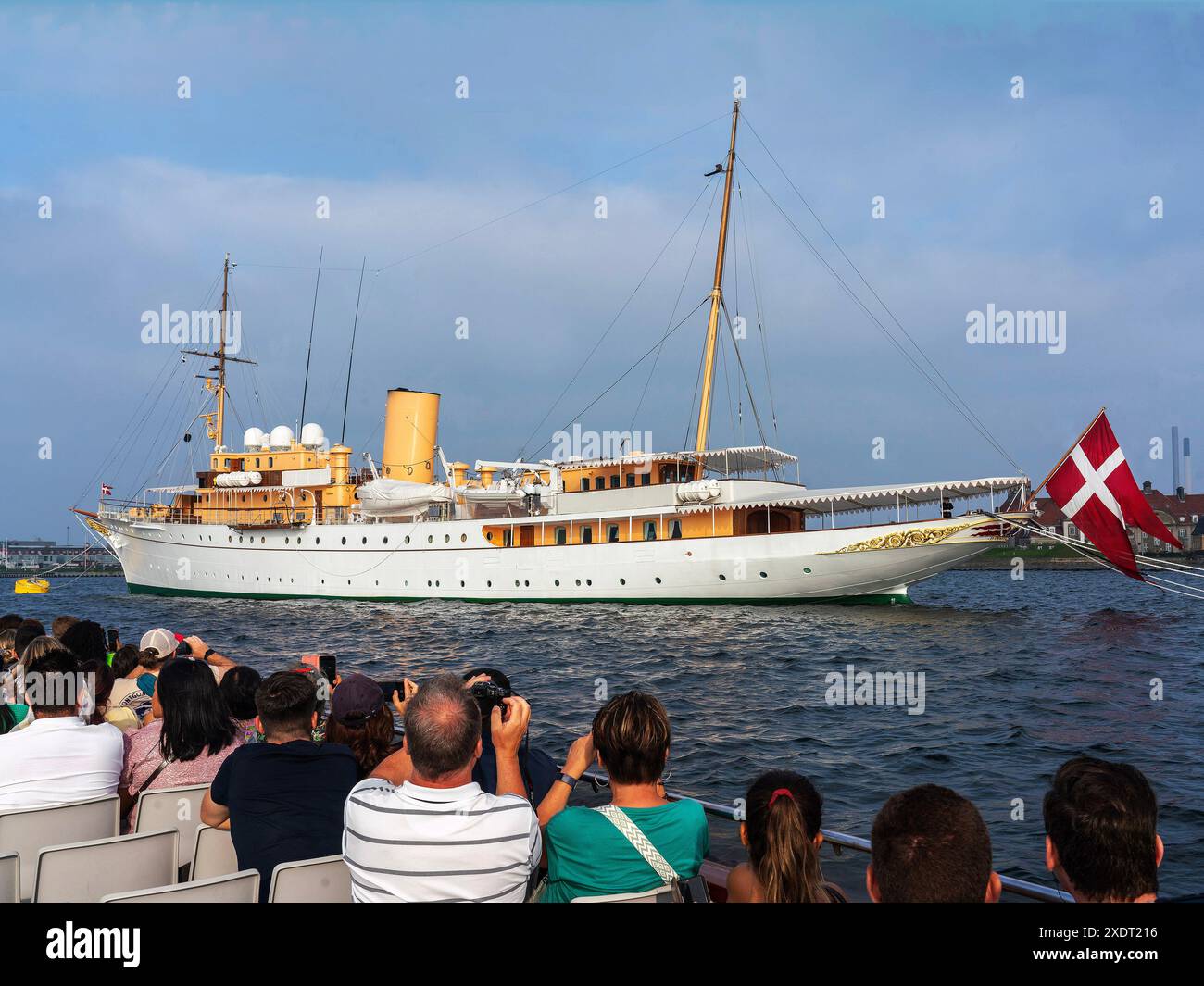 The Danish Royal Yacht KDM Danneborg moored the the royal castle ...