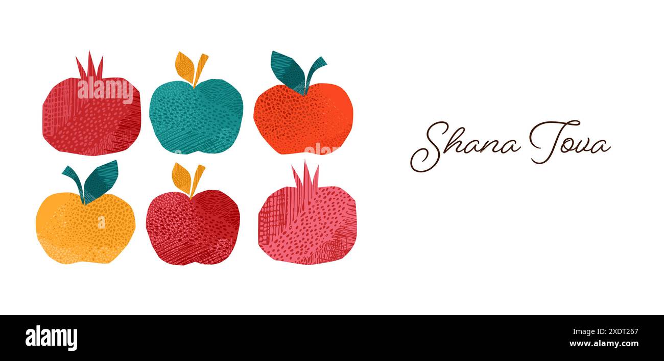 Rosh Hashanah, Rosh Hashana, Jewish New Year. Hand Drawn illustrations ...