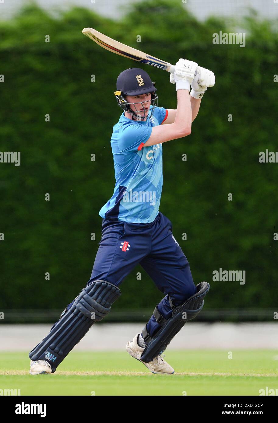 England's Rocky Flintoff batting during the warm-up match at the ...