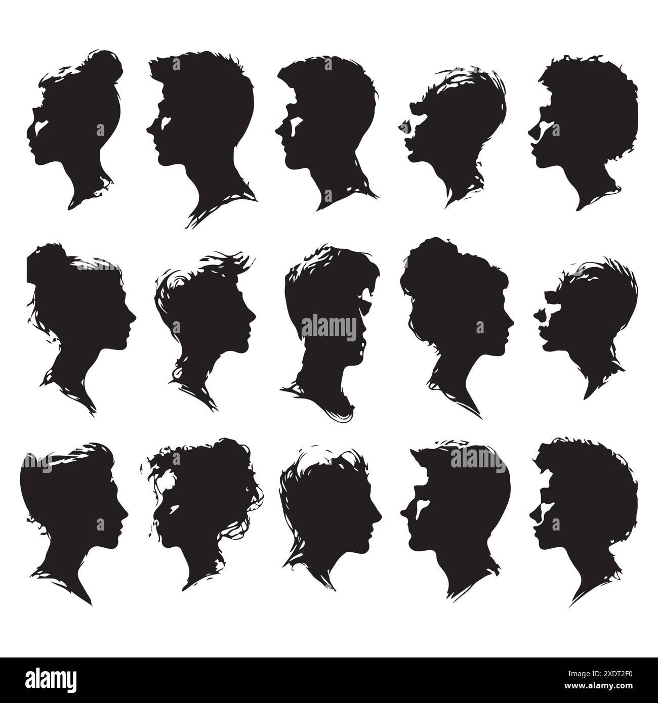 Silhouette set of a person head and shoulders Stock Vector Image & Art ...