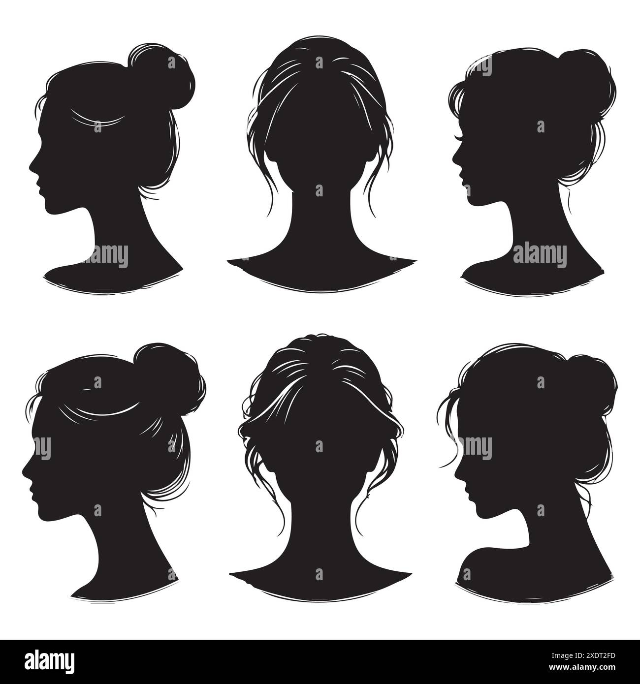 Silhouette set of a person head and shoulders Stock Vector Image & Art ...