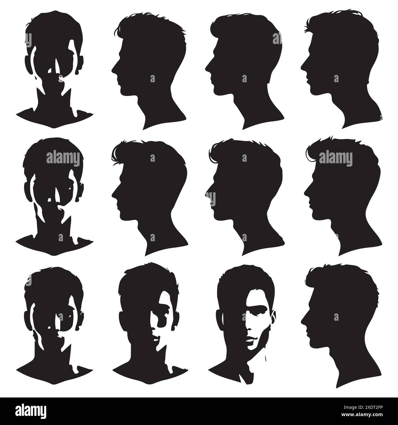 Silhouette set of a person head and shoulders Stock Vector Image & Art ...