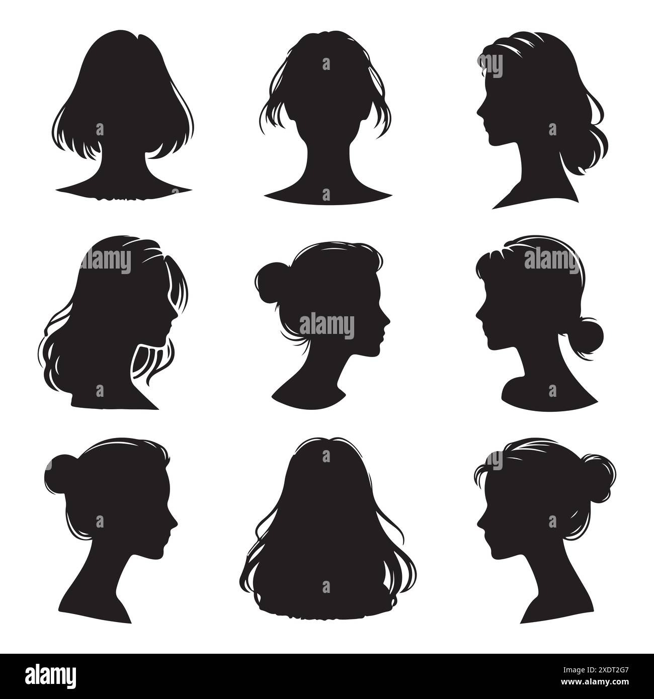 Silhouette set of a person head and shoulders Stock Vector Image & Art ...