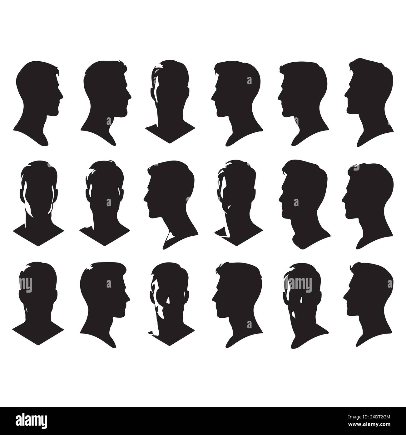 Silhouette set of a person head and shoulders Stock Vector Image & Art ...