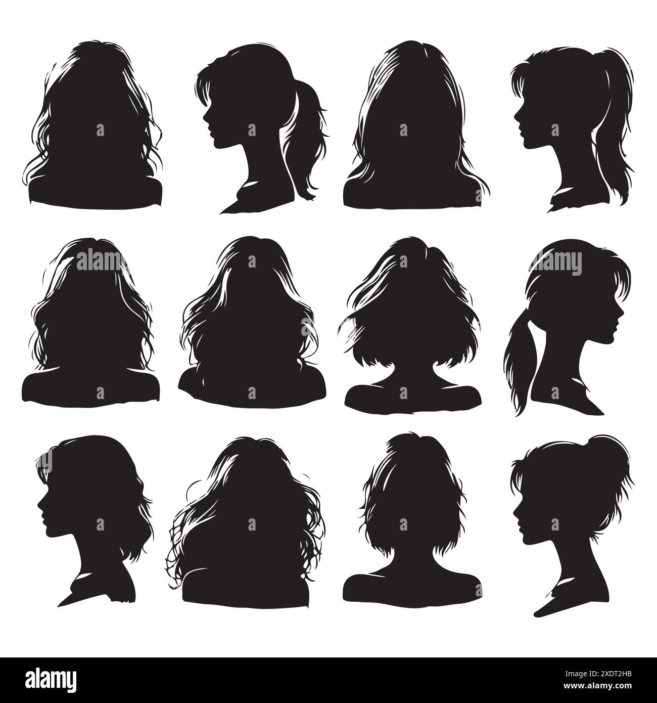 Silhouette set of a person head and shoulders Stock Vector Image & Art ...