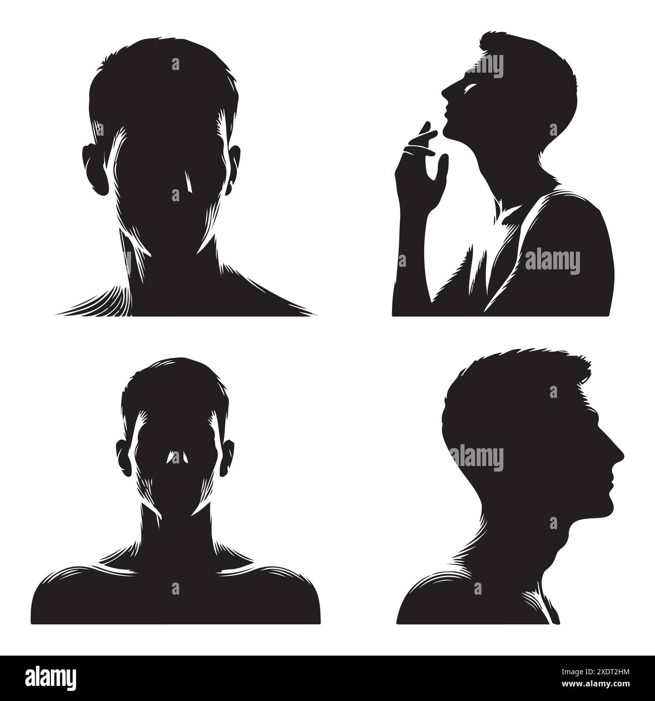 Silhouette set of a person head and shoulders Stock Vector Image & Art ...