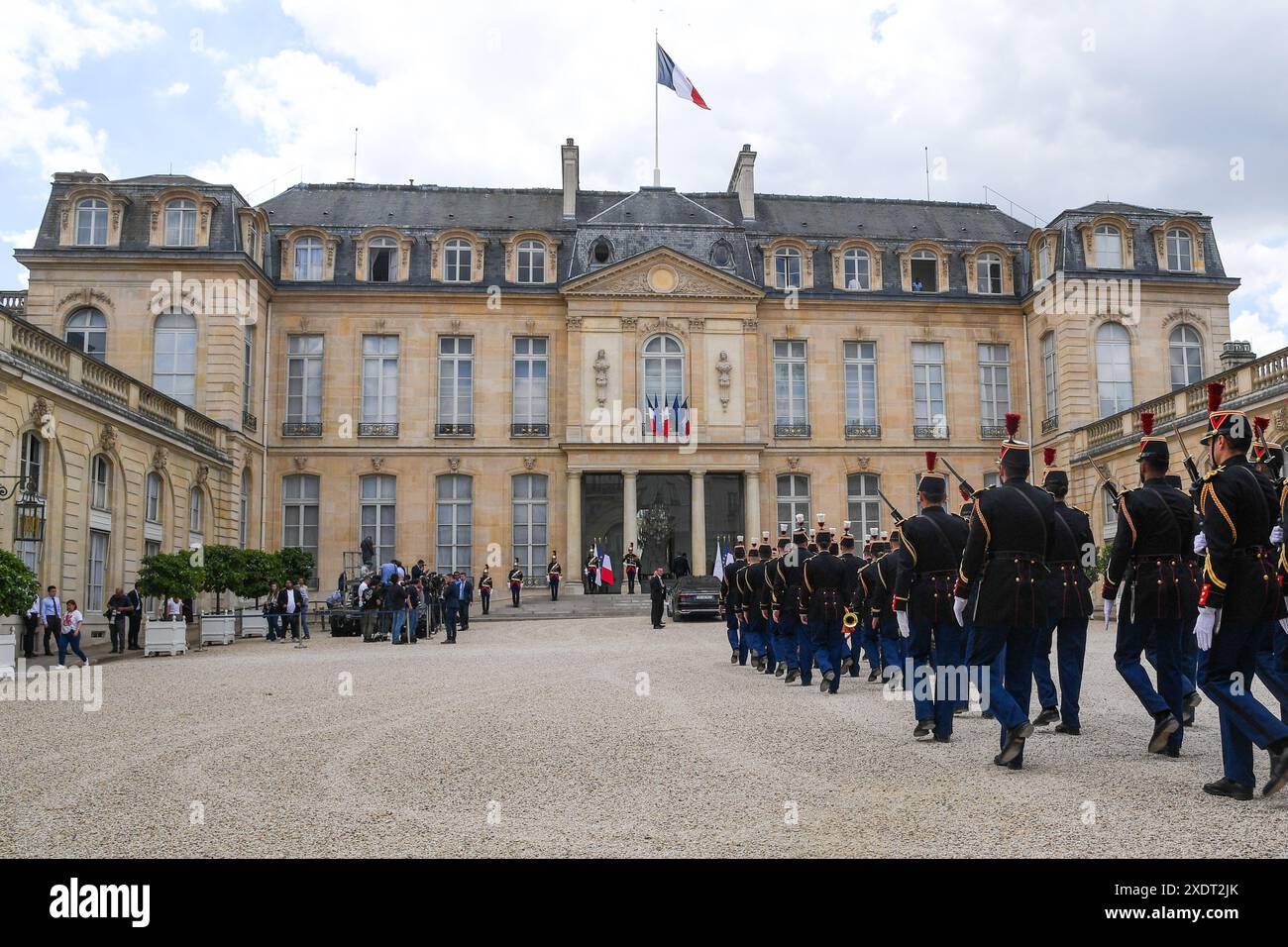 Emmanuel Macron, the President of the French Republic and Brigitte ...