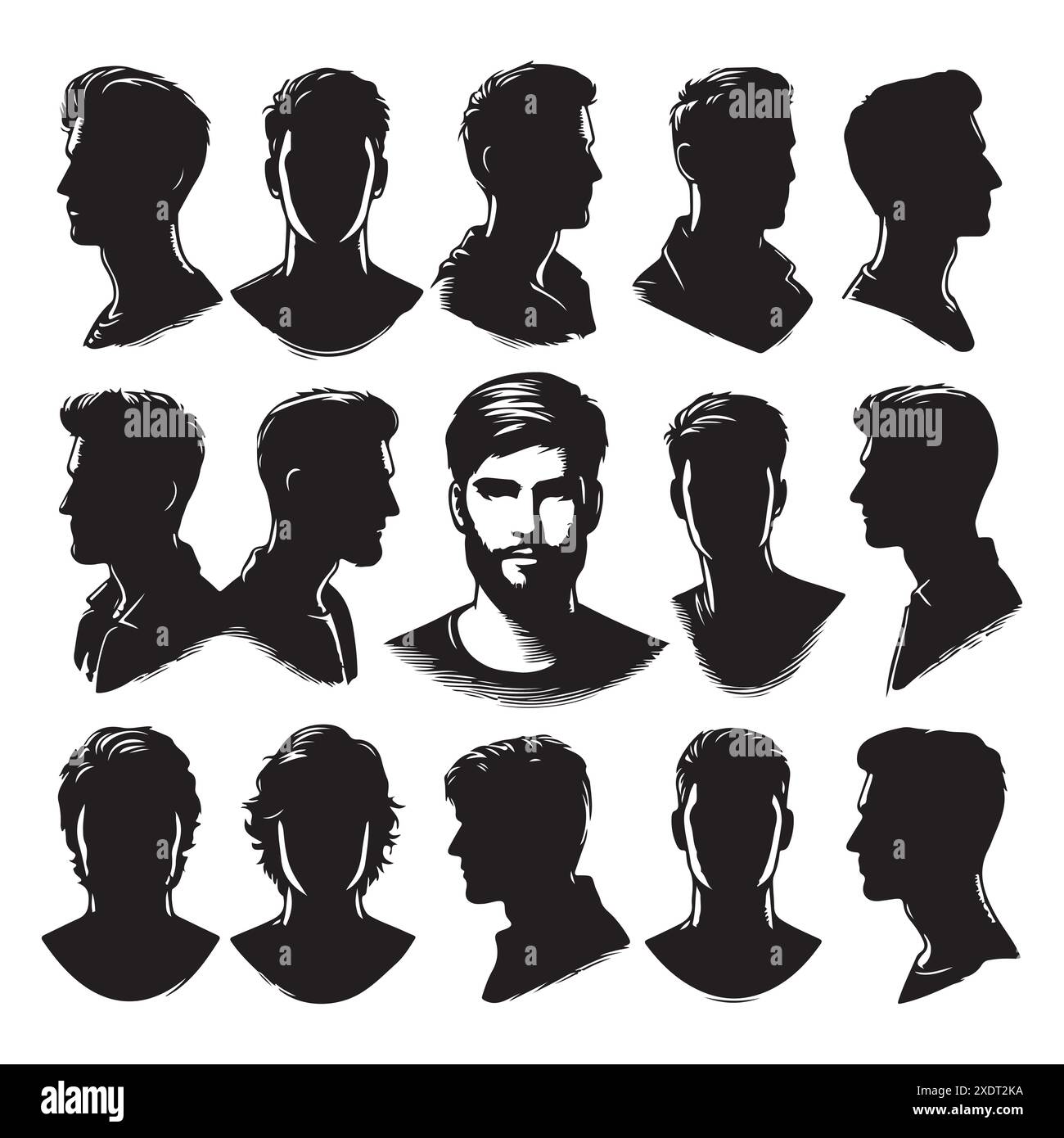Silhouette set of a person head and shoulders Stock Vector Image & Art ...