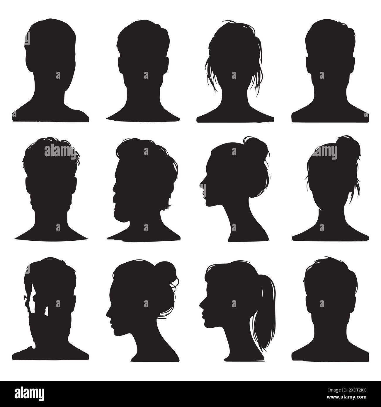 Silhouette set of a person head and shoulders Stock Vector Image & Art ...