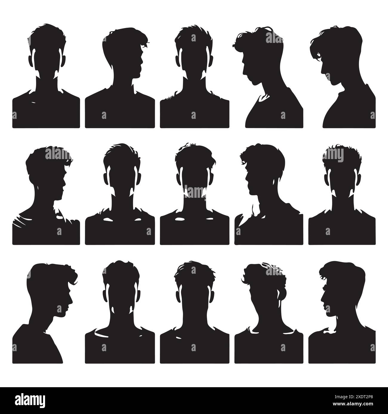 Silhouette set of a person head and shoulders Stock Vector Image & Art ...