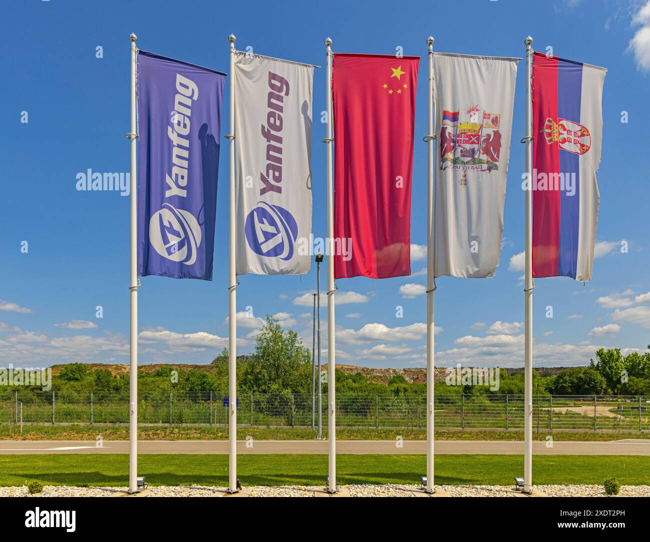Kragujevac, Serbia - May 26, 2022: Flags in Front of Chinese Car ...