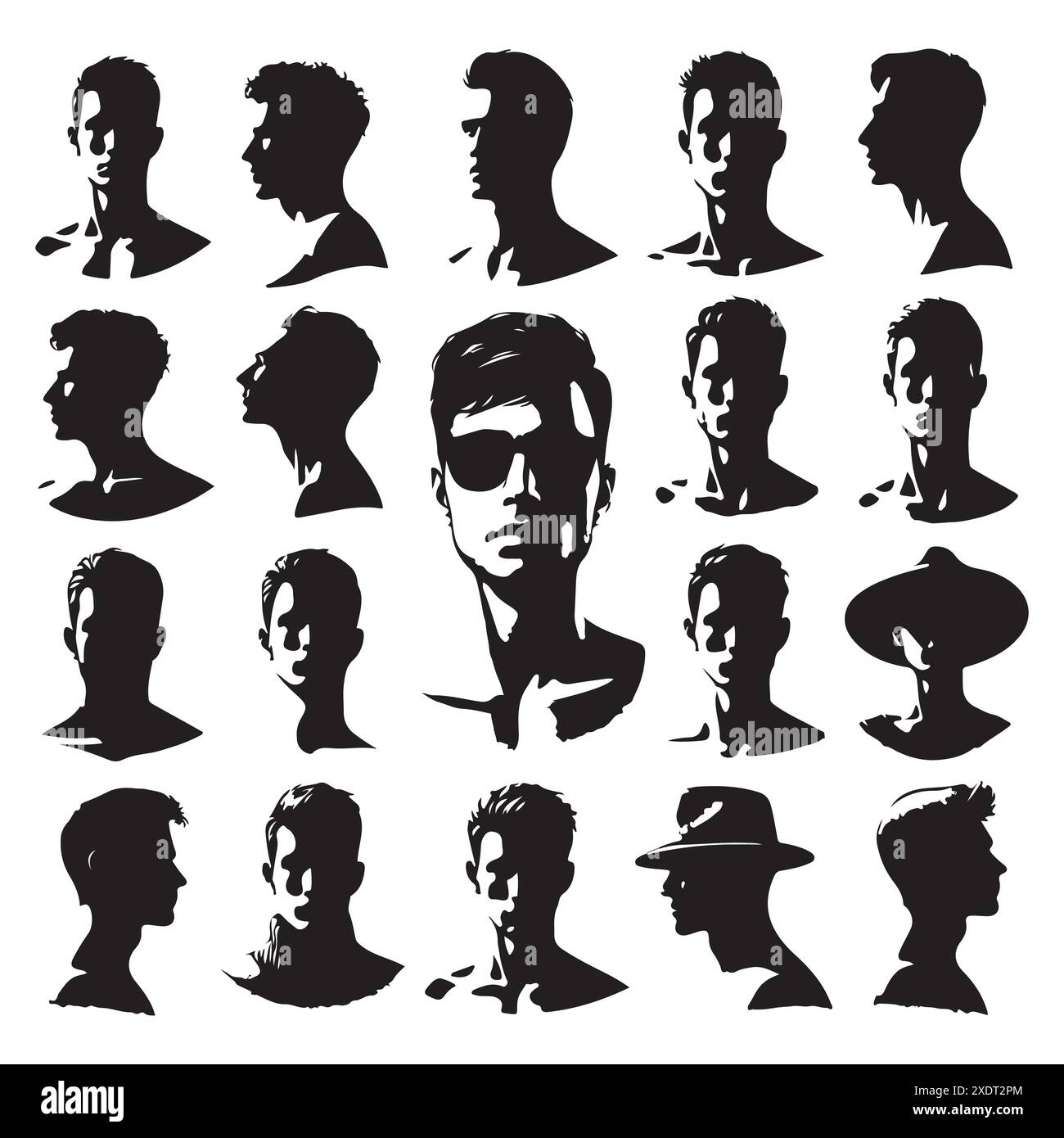 Silhouette set of a person head and shoulders Stock Vector Image & Art ...