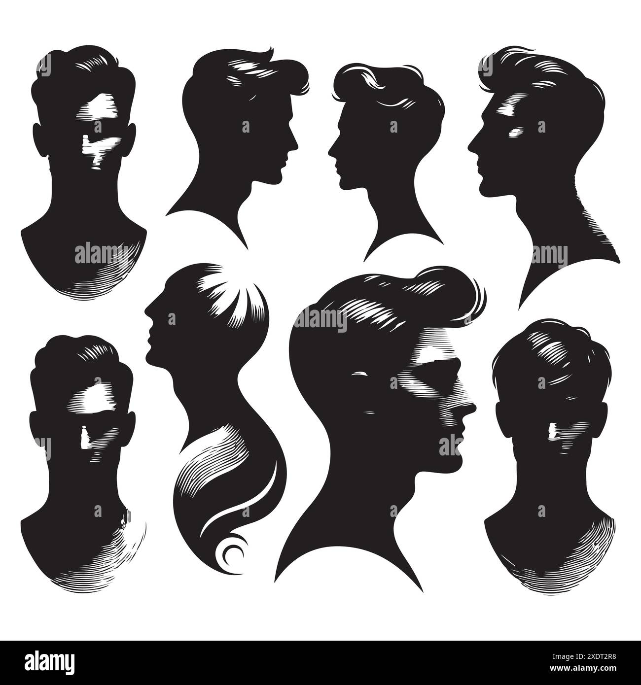 Silhouette set of a person head and shoulders Stock Vector Image & Art ...
