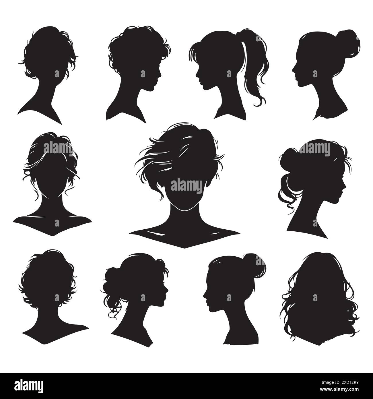 Silhouette set of a person head and shoulders Stock Vector Image & Art ...