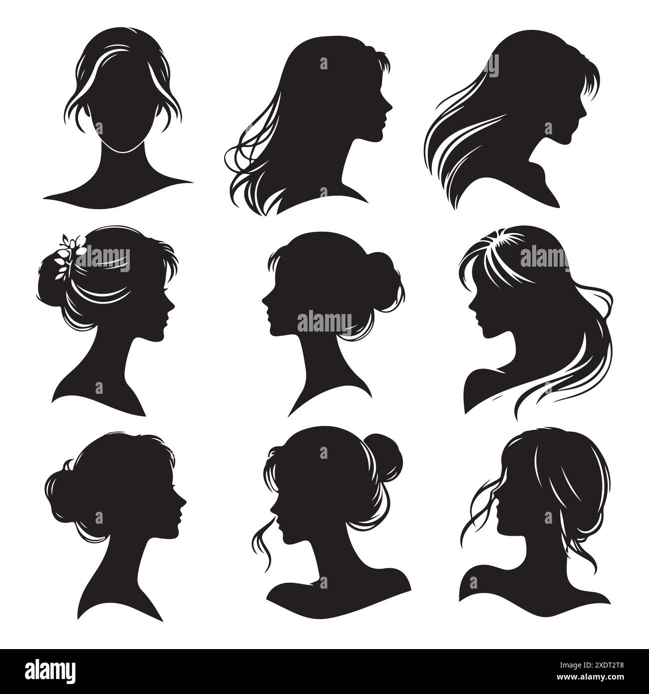 Silhouette set of a person head and shoulders Stock Vector Image & Art ...