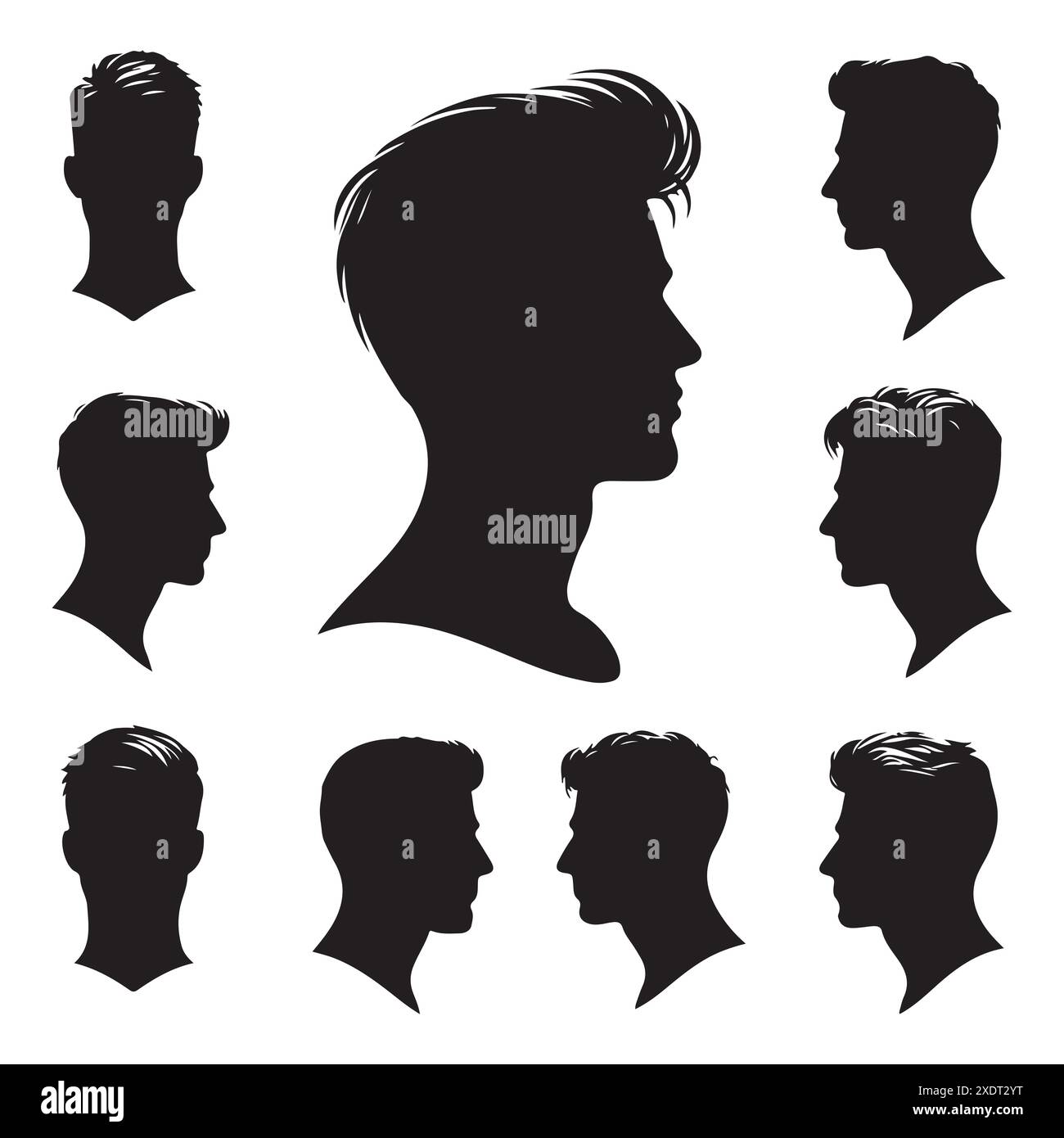 Silhouette set of a person head and shoulders Stock Vector Image & Art ...