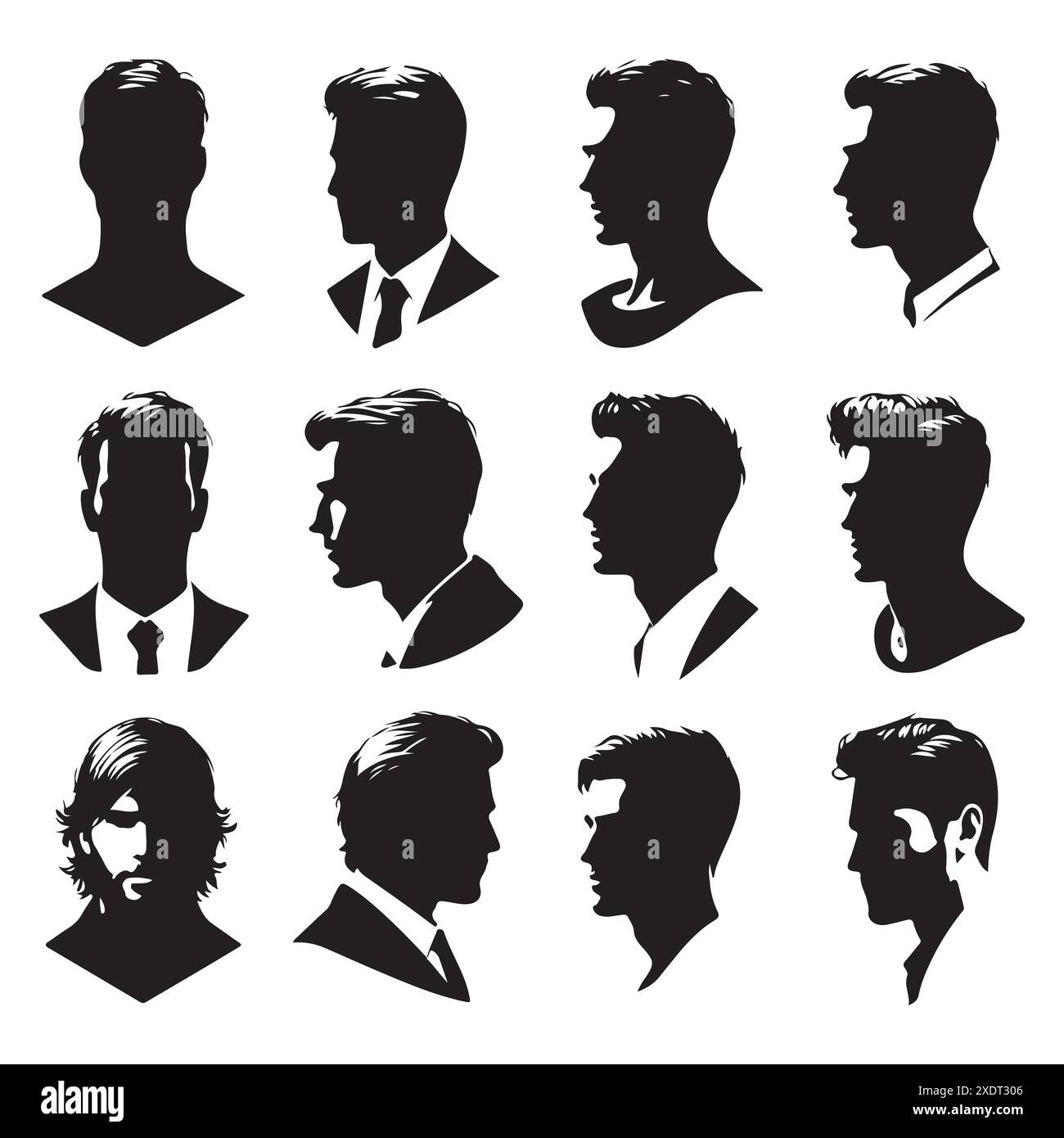 Silhouette set of a person head and shoulders Stock Vector Image & Art ...