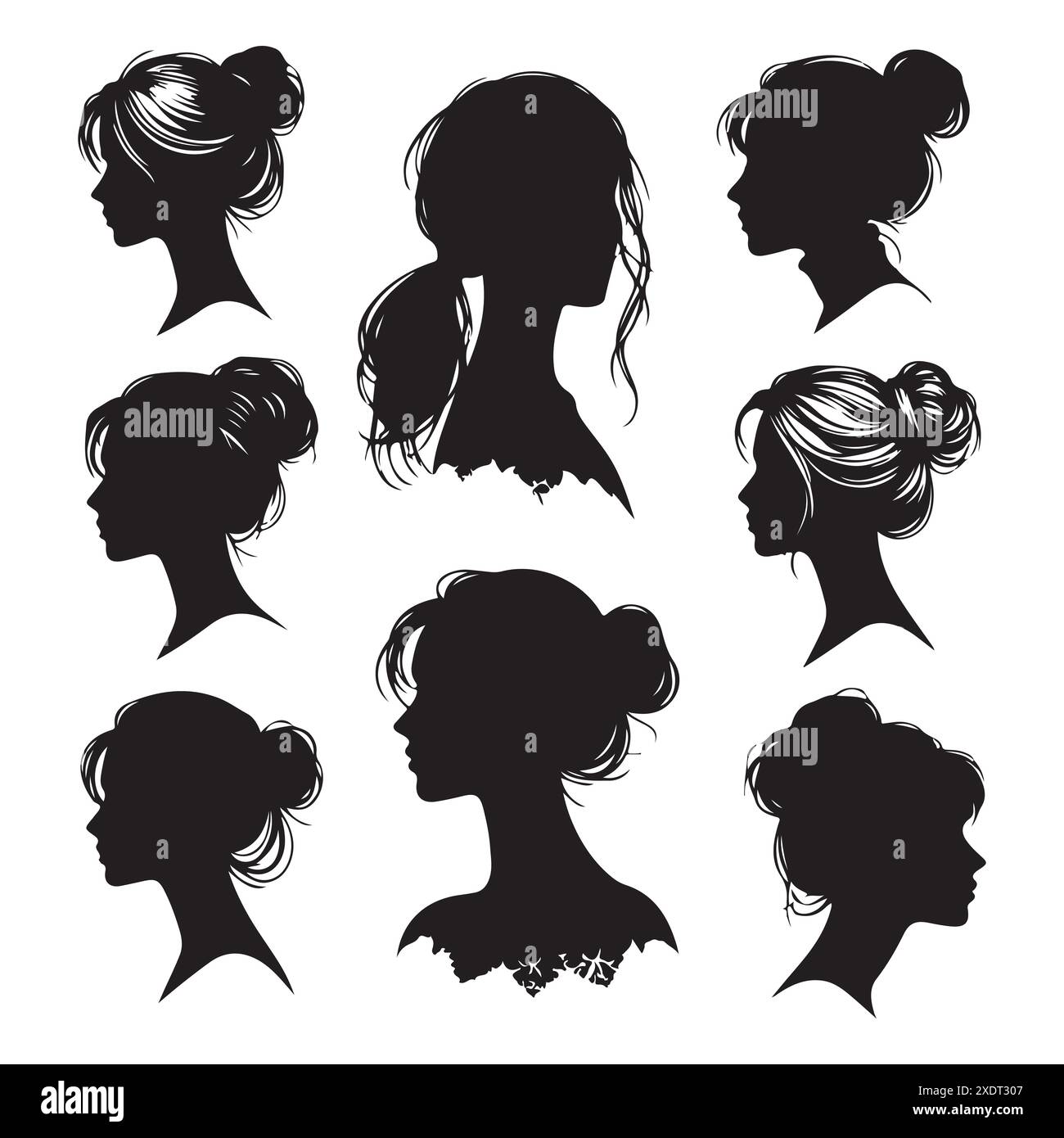 Silhouette set of a person head and shoulders Stock Vector Image & Art ...