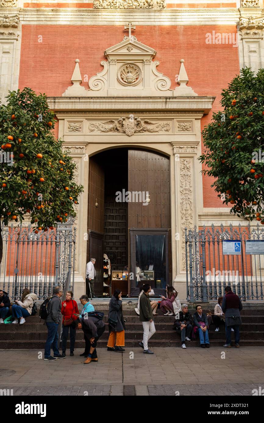 Seville, Spain. February 4, 2024 - People standing in front of the ...