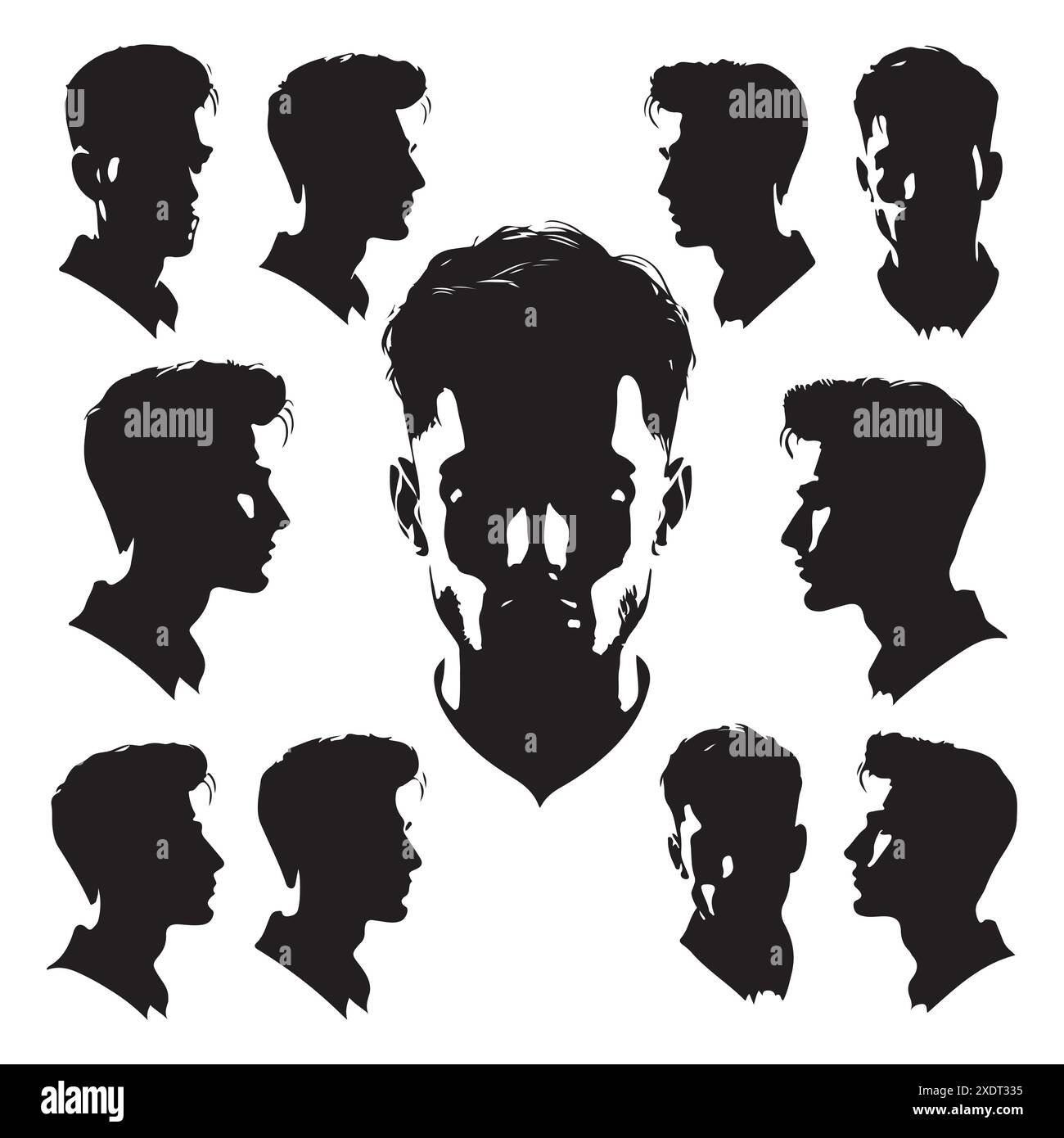 Silhouette set of a person head and shoulders Stock Vector Image & Art ...
