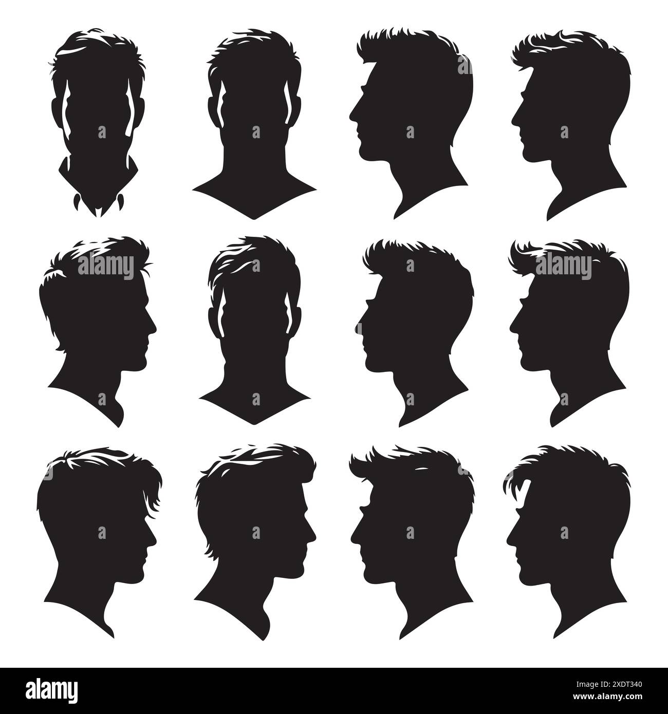 Silhouette set of a person head and shoulders Stock Vector Image & Art ...